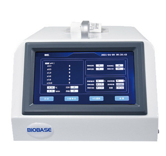 Dust particle counter with multiple particle size channels