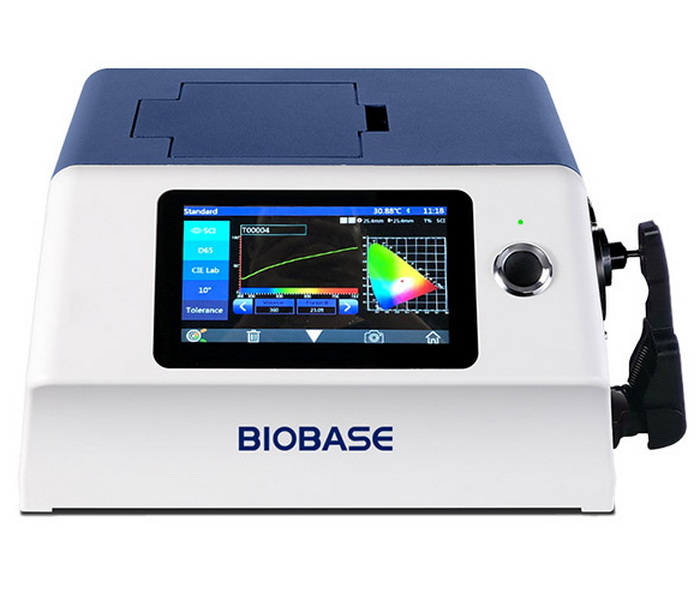 Benchtop grating spectrophotometer with 360 nm to 780 nm wavelength range