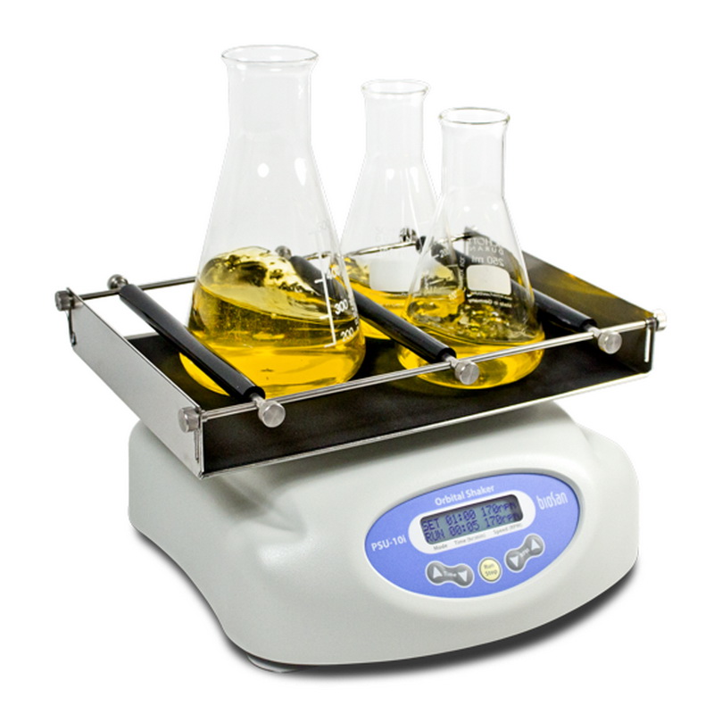 Orbital shaker with platforms for Petri dishes, tubes, flasks and ...