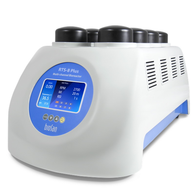 RTS-8 Plus 8 position bioreactor measures pH, OD & pO2 for non-invasive ...