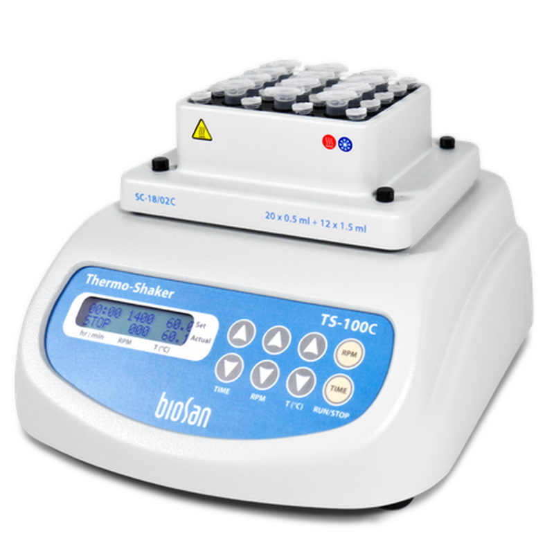 Biosan TS-100C shaker and heater or cooler for microcentrifuge tubes ...