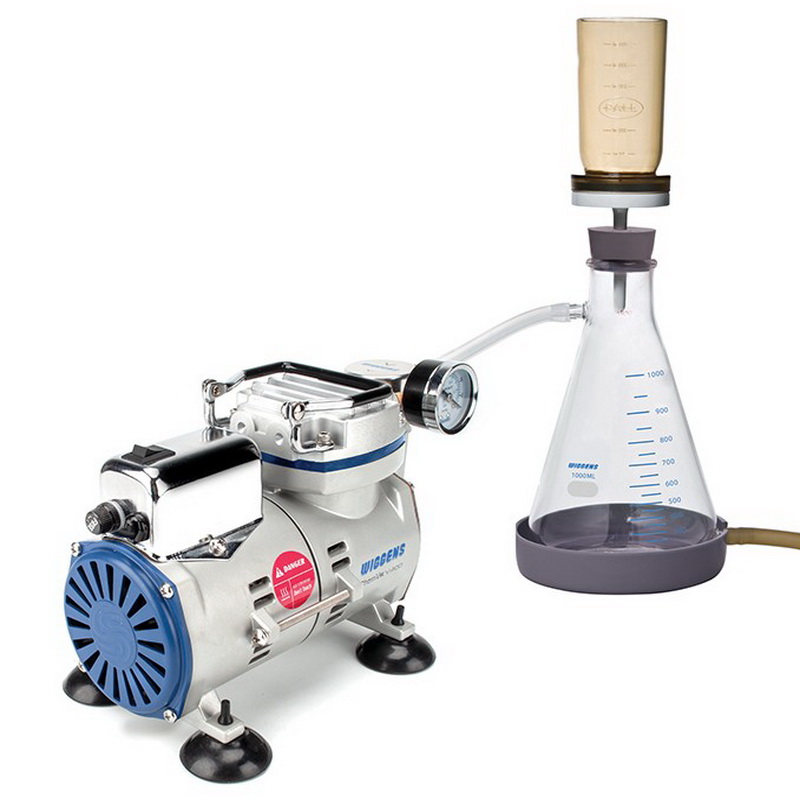 Polyethersulfone filtration set with V300 oil-free piston vacuum pump